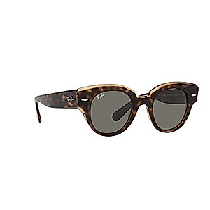 Ray-Ban Women's RB2192 Roundabout Round Sunglasses, Havana On Transparent Brown/Dark Grey, 47 mm