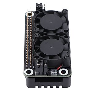 Aluminium Alloy Case Kit for Raspberry Pi Zero 2 W, Dual Fans, Radiator Shell with Heatsink and RGB LED Light
