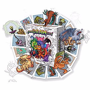 Deep Water Games MonsDRAWsity, Drawing Party Game Based on Verbal Description, Take Turns Describing & Drawing a Bizarre Monster - Be The Player Whose Drawing Most Closely Matches, 8+, 3-8 Players