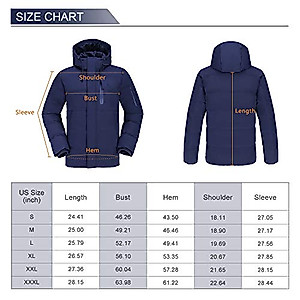 CAMEL Men Puffer Jacket with Hooded Parkas Thicken Padded Jacket Windproof Outdoor for Winter Coat Blue