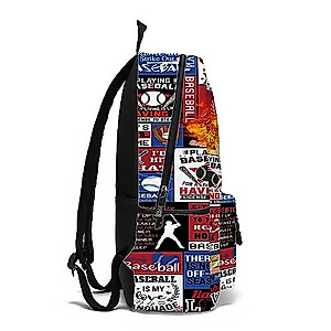 Rovozar Baseball Backpack 17 Inch Sport Laptop Backpack For Adult Men Large Baseball Bags for Travel Hiking Camping Daypack