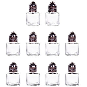 Glass Containers with Lids Small Salt and Pepper Shakers, Mini Glass Seasoning Jars Glass Cube Body Shakers for Wedding, Party, Restaurant, Beach Vacation Home Kitchen Supplies