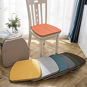 Dining Chair Cushion with Ties,Kitchen Dining Chair Pad and Seat Cushion with Zipper,1/2/4 Packs Chair Cushion for Dining Chairs Washable&Removable ( Color : Light Gray , Size : Set of 2 )