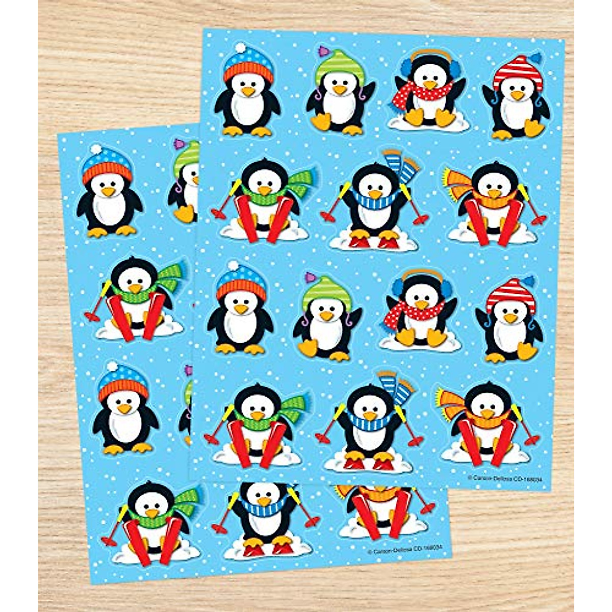 Carson Dellosa 84 Penguin Stickers for Kids, 6 Sheets of Holiday Incentives for Winter Crafts, Scrapbooking, Teacher Planner, Reward Chart, Stocking Stuffers, and School Supplies, Classroom Must Haves