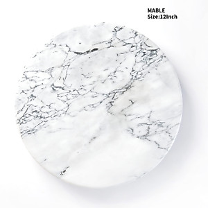 jalz jalz 12'' Marble Lazy Susan Kitchen Turntable
