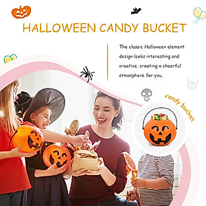 SAFIGLE 2 Pcs 17cm Large Plastic Halloween Pumpkin Buckets - Portable Trick or Treat Candy Pails for Kids, Perfect for Halloween Party Decorations Plastic Trick or Treat Buckets Pumpkin Pail