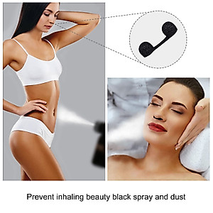 100 Pieces Nose Plugs Disposable, Nose Filters for Sunless Airbrush Spray Tanning, Nose Plug for Allergies and Dust, Spray Tan Nose Filter Sponge (Black)