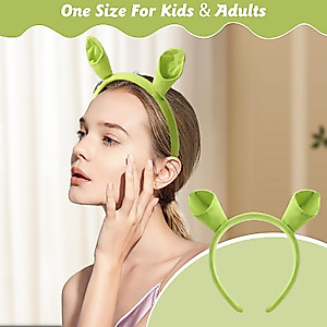 Pumnao Cute Headband,Headband with Ears,Alien Headband,Cute Decorative Hair Hoop,Dressing Up for Halloween, Parties, Birthdays, Cosplay, and Fun Hairstyles (Green Ear)