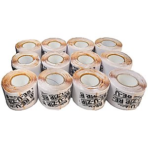 RE-U-ZIP Mounting Strip Refills | 12 Pack | for Use with RE-U-ZIP Reusable Dust Barrier Zippers & Magnetic Entry Strip (Magnetic Dust Barrier Zipper)