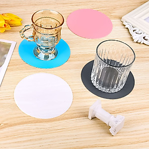 SAVITA 4pcs Rubber Jar Openers, Multi-purpose Rubber Jar Gripper Pads Round Bottle Lid Opener for the Elderly Seniors Kids People Arthritic Hands