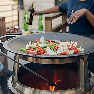 Solo Stove Large Cast Iron Wok Top, Stir Fry Pan, Cooktop for Bonfire and Yukon fire pit, Fireplace accessory, Cooking surface: 18", Depth: 2.5", Weight: 12.5 lbs
