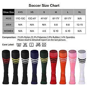 CS CELERSPORT 2 Pack Soccer Socks for Youth Kids, Men and Women Sport Softball Socks with Cushion, Green, Large