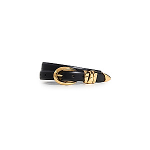 Madewell Women's Triple Metal Keeper Gold Belt, True Black with Gold Hardware, S