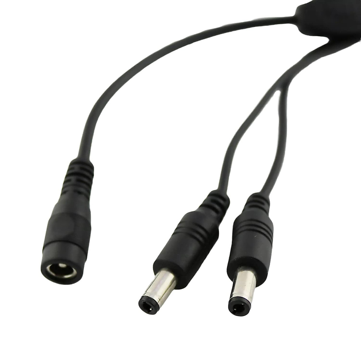 UpperFu 2pcs CCTV DC Power Splitter Cable 5.5mm x 2.5mm Female Jack to 2 Male Splitter Connector Cable 5.5mm x 2.5mm Adapter for LED Strip Surveillance Camera Security Camera