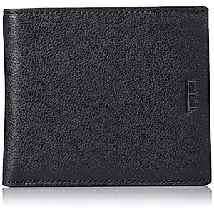 TUMI Nassau Global Center Flip Passcase Wallet with RFID Lock for Men - Fitted with 2 Cash Sleeves Sized for International Currencies - Black Texture