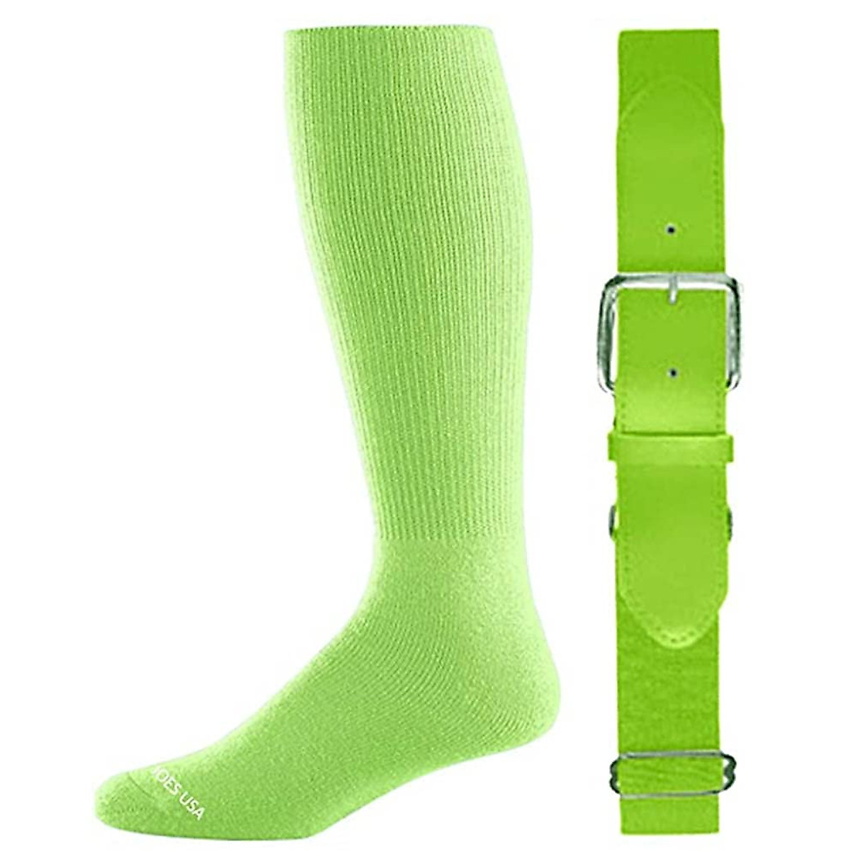 Joe's USA Baseball Socks & Belt, Youth - Neon Green