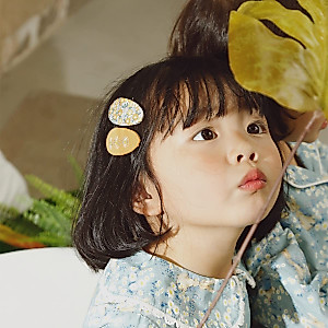 12 Pcs Hair Clips Snap Clips No Slip Fabric Flower Patterns Barrettes Hair Pins Accessories for Girls Women Kids