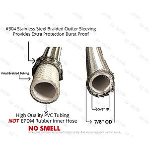 EZ-Fluid 24-Inch Braided Flexible Stainless Steel Water Heater Connector For Female Iron Water Pipes Fitting, 3/4-Inch FIP x 3/4-Inch FIP