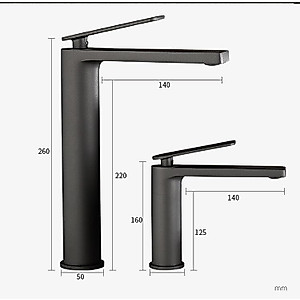 DUSJYOHRD Brass Black Basin Faucet Bathroom Sink Faucets Gray Hot Cold Water Mixer Crane Deck Mounted Single Handle Hole Bath Kitchen Tap(White and Chrome4)