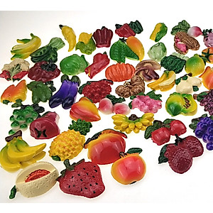 Miswee random 12Pcs creative 3D resin fruit vegetables fridge magnets funny cute decoration refrigerator magnet accessories office school whiteboard magnet (Random 12 styles (vegetables and fruits))