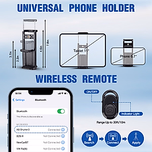Polarduck 60" Camera Tripod Phone Stand: Selfie Stick Tripod for iPhone iPad with Cell Phone Mount, Remote and Travel Bag Compatible with Canon Nikon Sony DSLR | Cellphone | Tablet | Projector