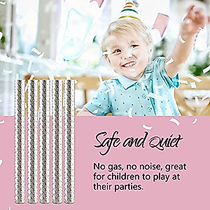 Battife 7Pack White Confetti Wands, Confetti Shoot Poppers, Tissue Paper Confetti Flick Flutter Sticks for Wedding Celebrations Anniversary Birthday Party, 14 Inch
