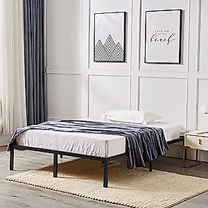 zizin Bed Frame Full Size with Storage Metal 14 Inch Platform Base Heavy Duty Steel Slats Support Easy Assembly Noise Free No Box Spring Needed (Full)