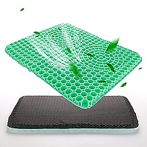 SIXAQUAE Gel Seat Cushion for Long Sitting,Double-Layer Chair Cushions for Office Chair and Truck Drivers.Back, Sciatica, Hip, Tailbone Pain Relief Cushion.Egg Seat Chair Cushion for Wheelchair.