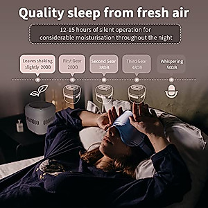 DobeTiny Humidifiers for Bedroom,No Mist Evaporative Humidifier（2.5L）, Replaceable Filter with Adjustable night light,Auto Shut-Off