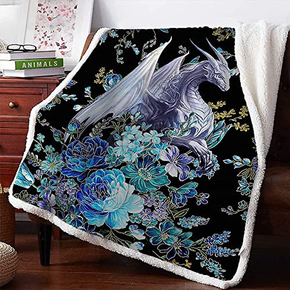 Satigi Dragon Blanket, Dragon Fuzzy Blanket, Personalized Baby Blankets Gifts Blanket Ultra-Soft Fleece Throw Blankets from Daughter Son, Dragon Themed Gifts Small/Medium/Large/X-Large