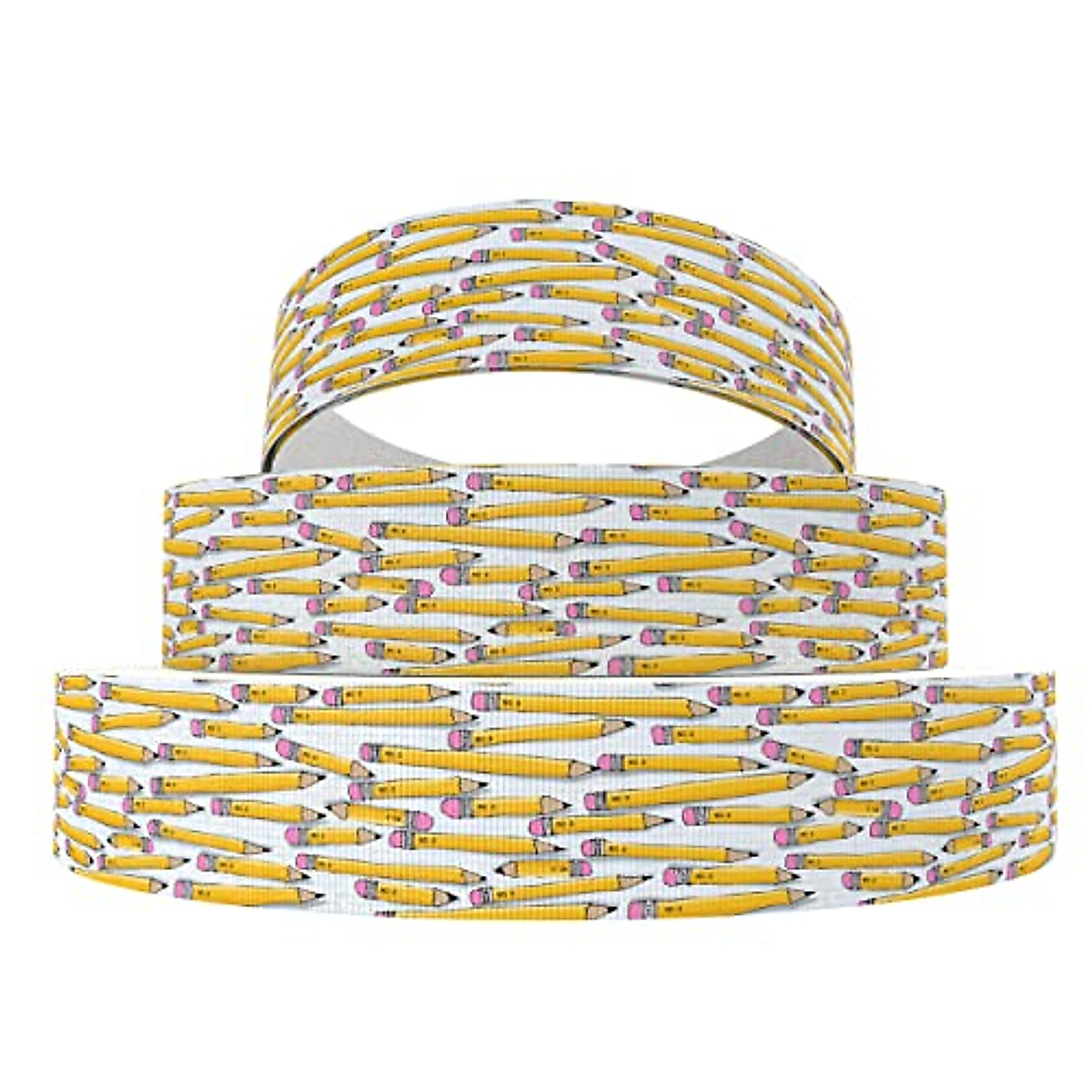 David accessories Pencil Printed Grosgrain Ribbon 3" Wide 5 Yard for DIY Handmade Hair Bow Accessories and Festival Wedding Party Birthday Bridal Shower Decoration (Pencil)