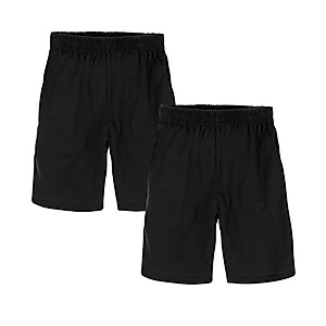 Hanes Boys Jersey Short (Pack of 2) Tank Top, Black, Medium US