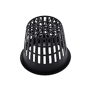 10Pack Net Pots 2.5 Inch Garden Plastic Slotted Mesh Net Cups Orchids Pots Mesh Baskets Hydroponics Supplies Cups Heavy Duty Plant Nursery Basket Planting Basket Cup with Wide Lip Design(Black)