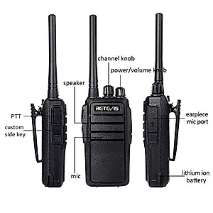 Case of 5,Retevis RT21 Walkie Talkies for Adults Long Range, Handfree Rugged Two Way Radio with Earpiece for Commercial Construction Warehouse Security 2 Way Radios