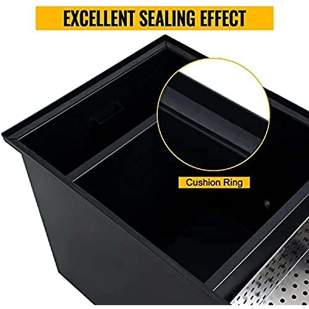 Commercial Grease Interceptor Trap 70 Lb - Carbon Steel Grease Trap Under Sink For Restaurant Cafe - Under Sink Grease Trap 4-35 GPM - Waste Water Oil-water Separator For Restaurant,50 LB