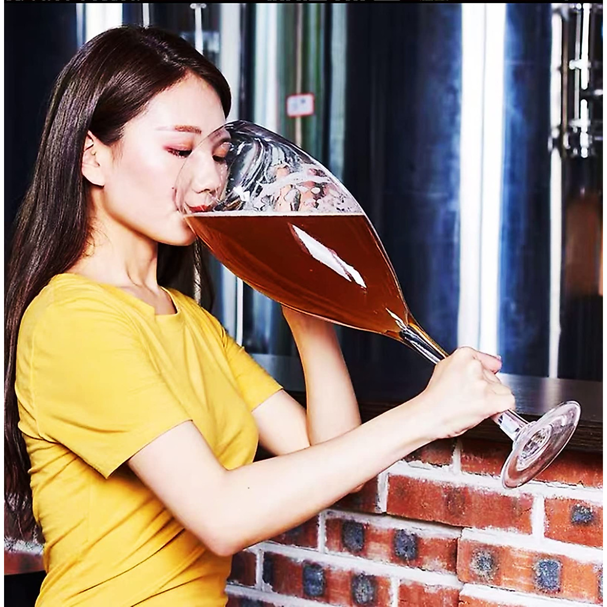 YUANXIN Giant Wine Glass Huge Stemware Creative Oversized Goblet Extra Large Champagne Glasses Beer Mug Red Wine Glasses (3000ml)