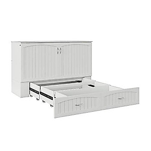 AFI Southampton Murphy Bed Chest with Charging Station, Queen, White