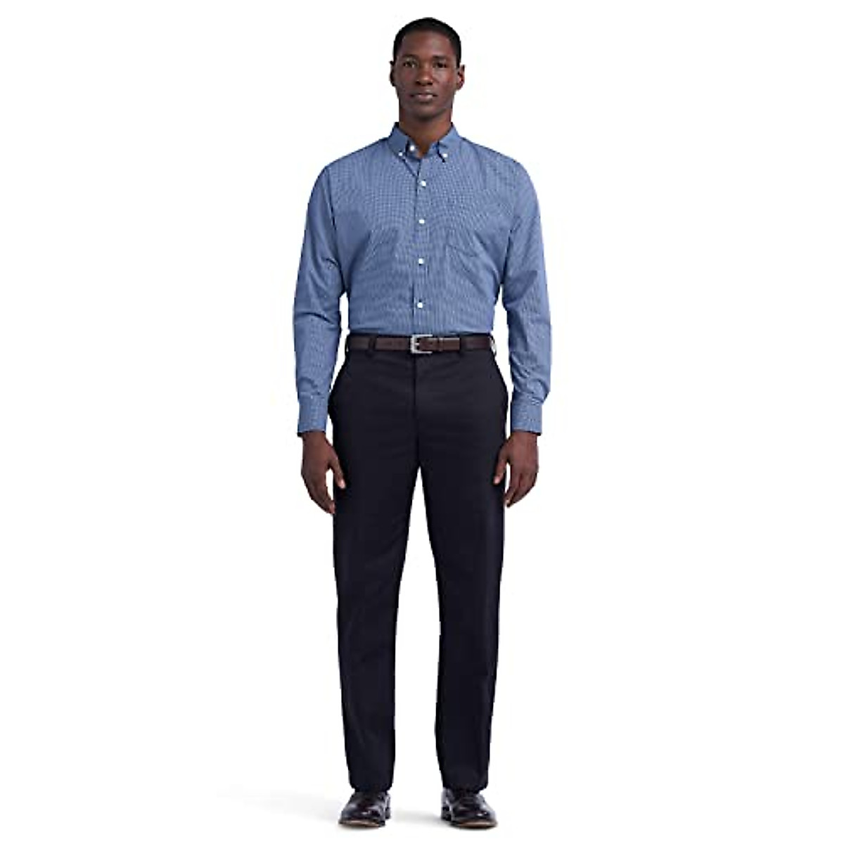 IZOD Men's American Chino (Inert Flat-Front or Pleated) Classic-Fit Pants, Black, 36W x 30L