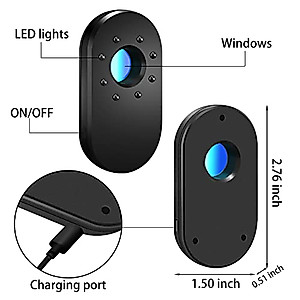 LUPAPA Camera Detector, Anti-Sneak Photo and Anti-Monitoring, for Hotel Bathroom, Scan Camera, Black