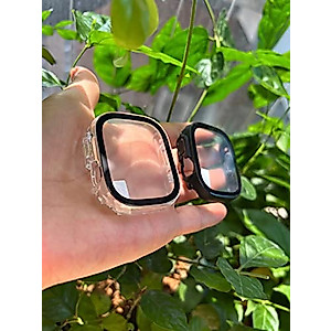 VeveXiao Compatible with Apple Watch Ultra 49mm Screen Protector, iWatch PC Case PET Film All-Around Bumper Protective Cover for iWatch 8 Smartwatch Accessories (Black)