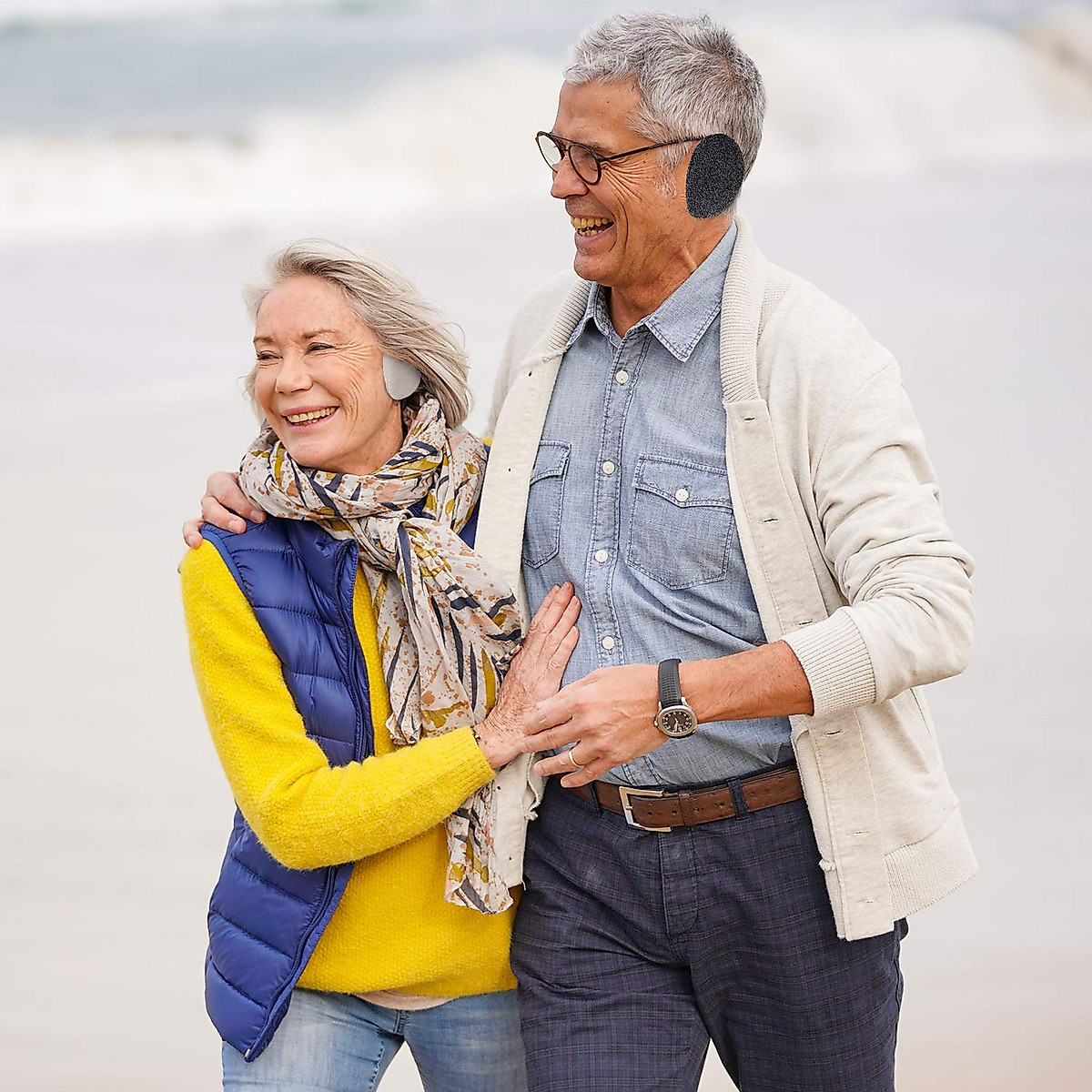 Whaline 3 Pairs Ear Warmers Bandless Ear Muffs Unisex for Winter Outdoors (Black, M)