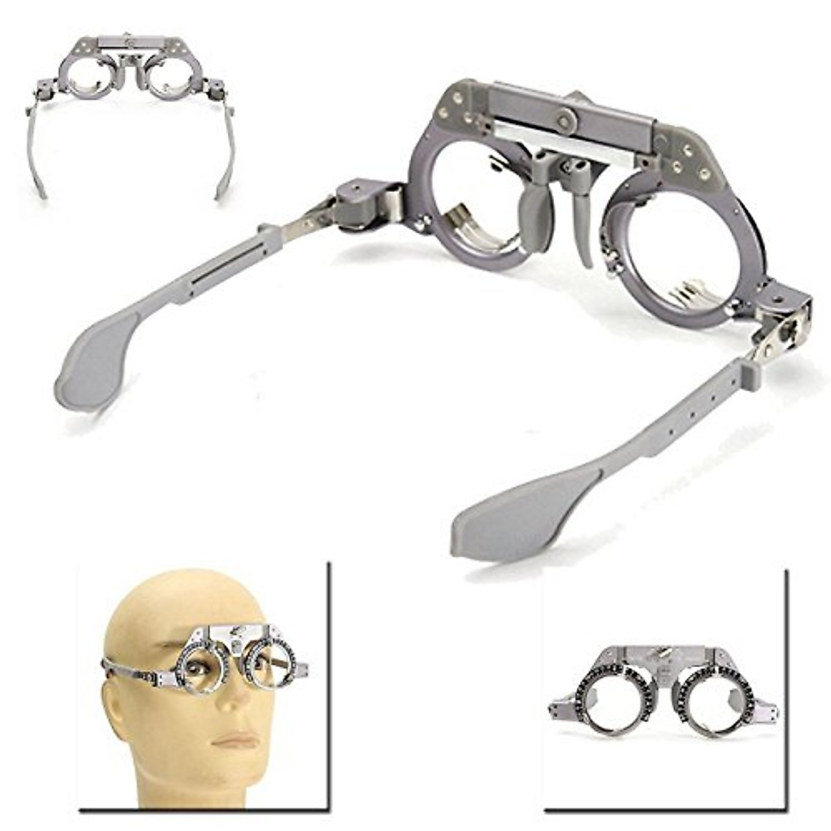 CGOLDENWALL Adjustable Trial Frame Optical Trial Lens Frame PD 54-70mm Pure Titanium Optical Titanium Optic Trial Eye Optometry Lens Frame Test Optician TF-BT