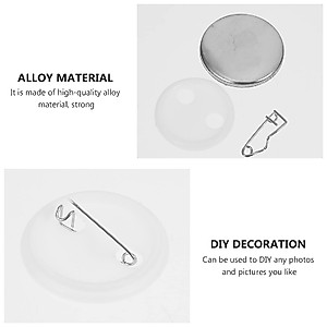 EXCEART Hand Decor 100 Sets Blank Pin Back Button Parts Round Badge Making Supplies Include Metal Cover Plastic Button Transparent Films for DIY Craft Button Maker Machine 25MM Photo Ornament
