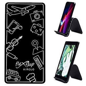 Airplane Travel Essentials for Flying Flex Flap Cell Phone Holder & Flexible Tablet Stand for Desk, Bed, Treadmill, Home & In-Flight Airplane Travel Accessories - Travel Must Haves Cool Gadgets (Pro)