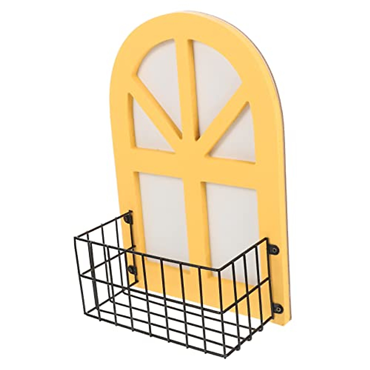 HOMSFOU Holder Design Storage Caddy Bin Wall Bathroom Wire Pot Shampoo Kitchen Home Versatile Hanging Action Farmhouse Rack Shelves Yellow Iron Simple Shelf Floating Multi-functional