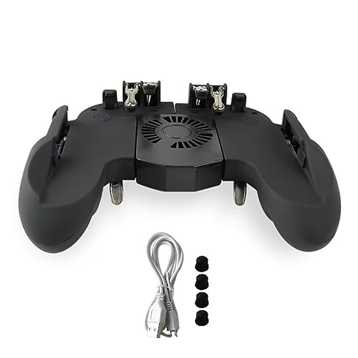 Vicue Mobile Phone Gamepad 4-IN-1 MULTITASK CONTROLLER with Cooling Fan/Phone Holder for Games PUBG/Fortnite/Call of Duty Compatible with 4.7”-6.5” iOS Android Phones