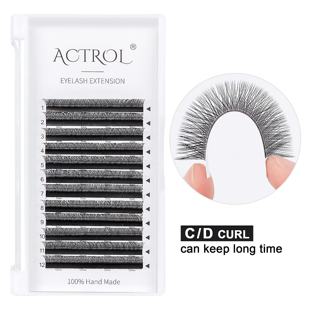 ACTROL YY Eyelashes Extension Lashes Black D Curl 0.05mm 9mm Mixed Lash Volume Extension Easy Fans Y Shaped Premade Soft Eyelashes Supply