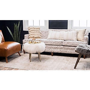 Unique Loom Chateau Collection Distressed, Textured, Vintage, Border, Rustic, Traditional Area Rug, 5 ft x 8 ft, Beige/Light Brown