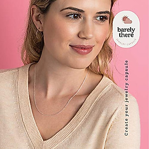 KEZEF 18Kt Gold Chain Necklace for Women, 1.3mm Silver Cable Chain, 16 Inch, with Spring-Ring Clasp, Italian Made