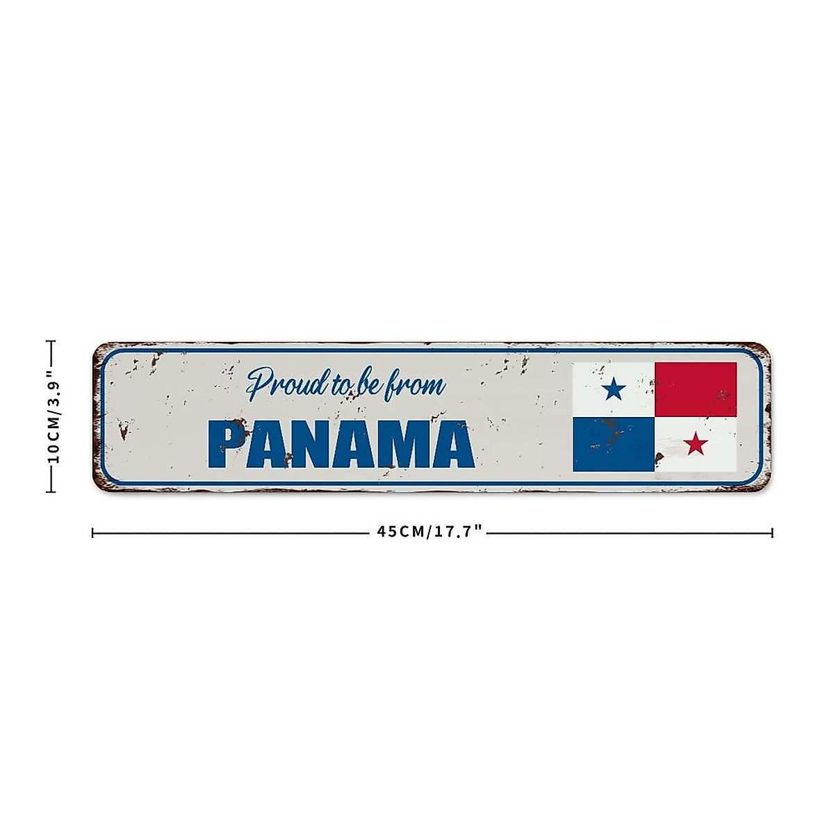 Autravelco Proud to Be from Panama 4x18 Inch Metal Sign Decorative Shop Room Gate Wall Décor Tin Signs State Flag Map Sailor Sailing Metal Plaque for Backyard